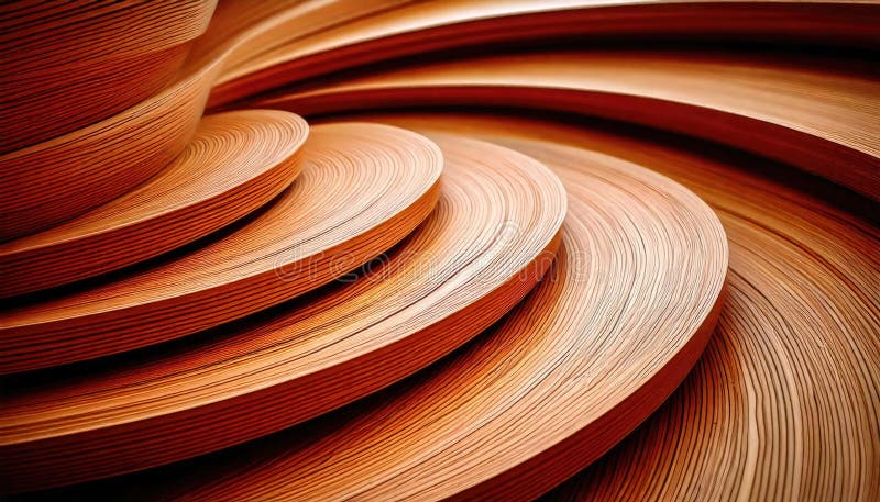 Artistic Layers of Circular Wooden Textures in an Abstract Modern ...