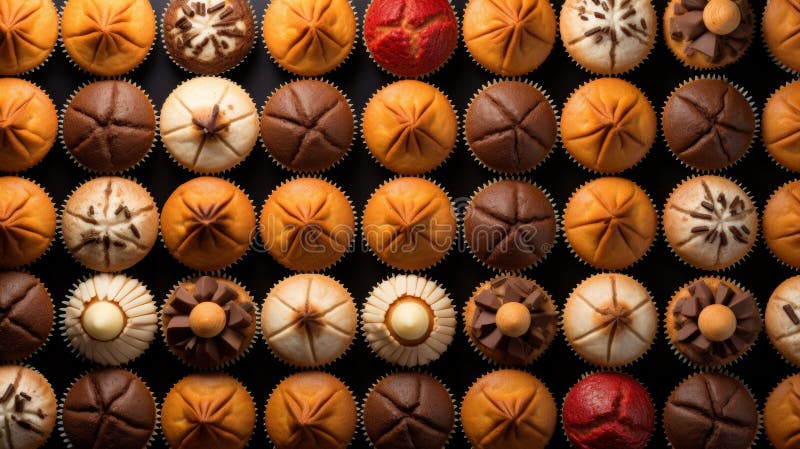 Artistic Layout Featuring Muffins in Geometric Form Stock Illustration ...