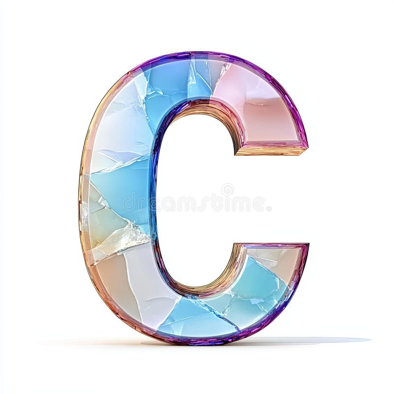 Artistic Letter C Created with a Unique Translucent Crystal-Like Design ...