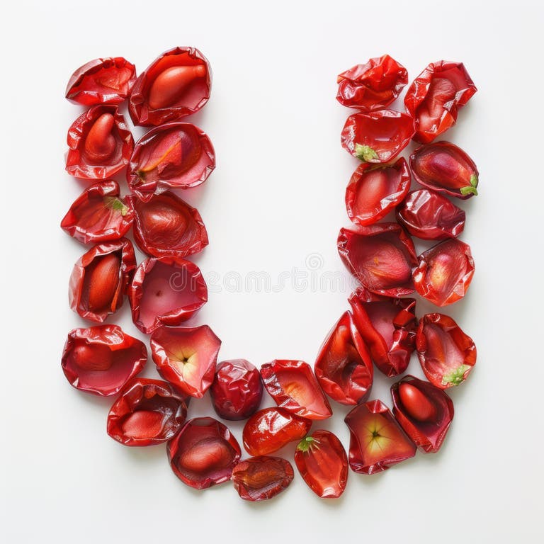 Artistic Letter U Crafted from Colorful Pieces Stock Illustration ...