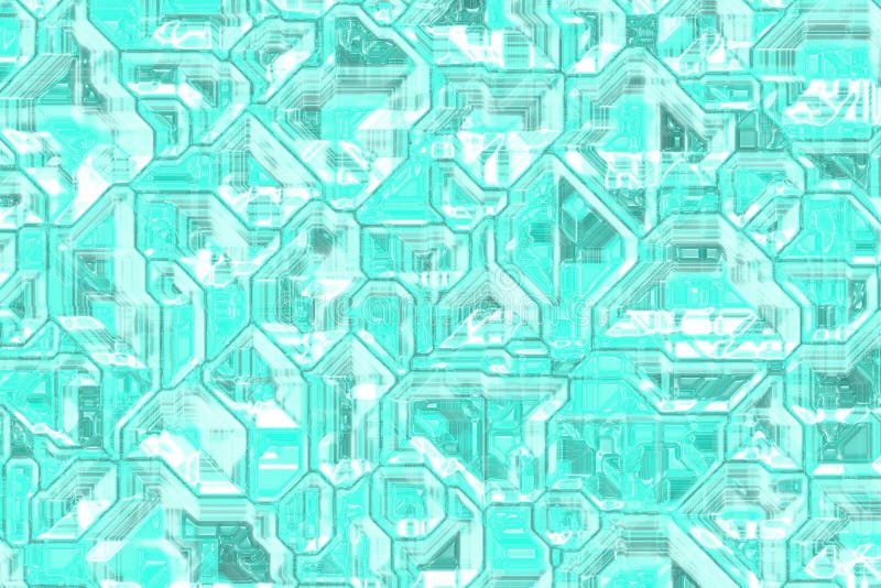 Artistic Light Blue Electronic Crystal Pattern Digital Drawn Background ...