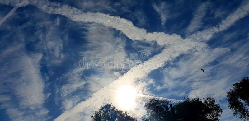 Artistic Lines in the Clouds in the Blue Sky Stock Photo - Image of ...