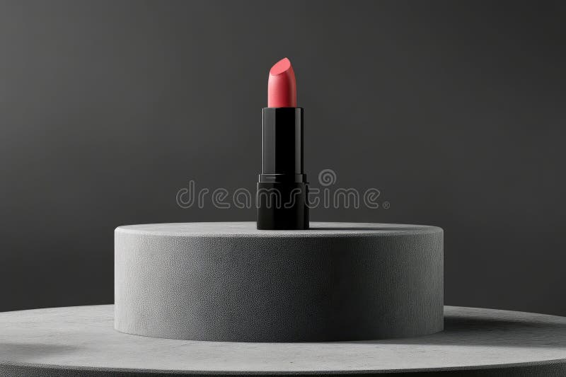 Artistic Lipstick Close-Up with Elegant Backdrop. Stock Illustration ...