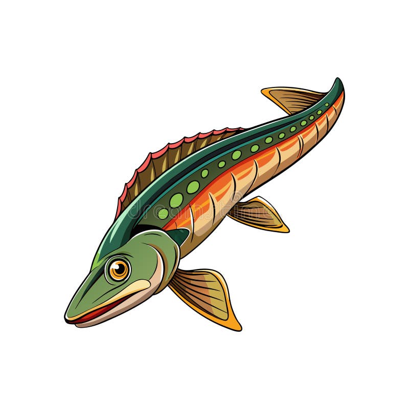 Artistic Lizardfish Illustration with Realistic Colors Stock ...