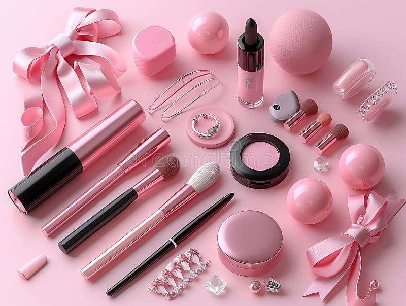 Artistic Makeup and Beauty Collection Stock Illustration - Illustration ...