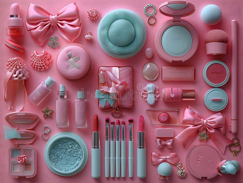 Artistic Makeup and Beauty Collection Stock Illustration - Illustration ...