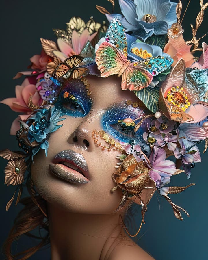 Artistic Makeup Transformation a Beauty Influencer Creating an ...