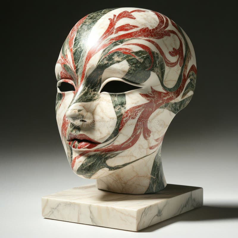 Artistic Marble Mask with Intricate Patterns Stock Illustration ...