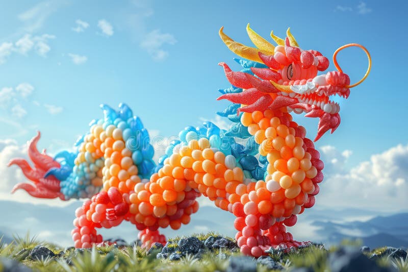 Artistic Marvel: Twisted Balloons in the Shape of a Dragon, Essence of ...