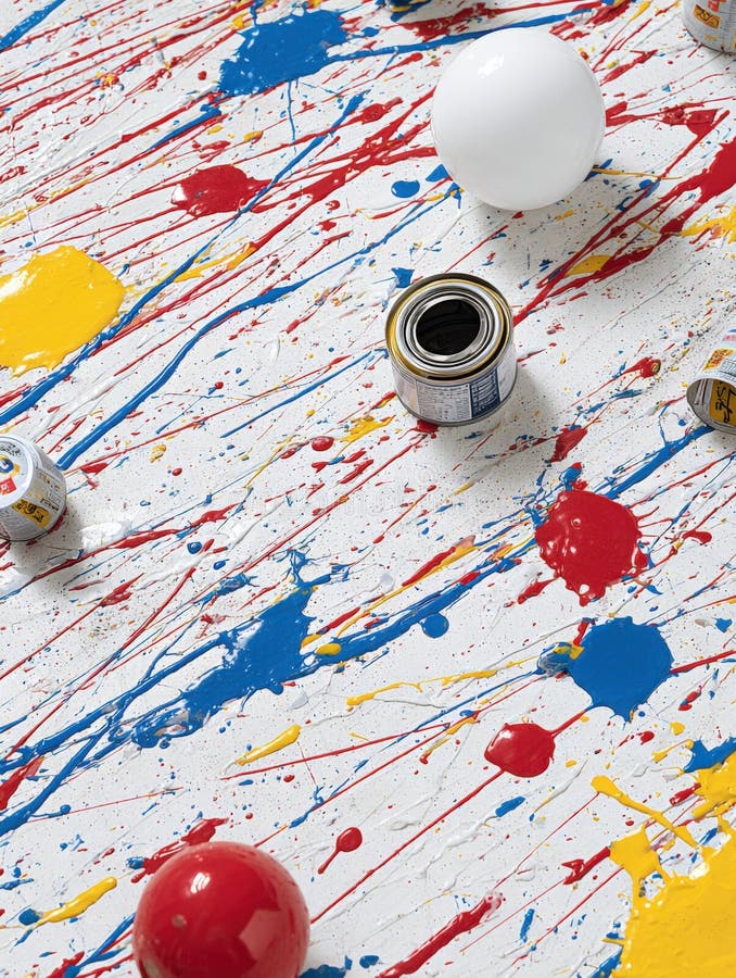 Generative AI Artistic Abstract with Colorful Paint Splatters and ...