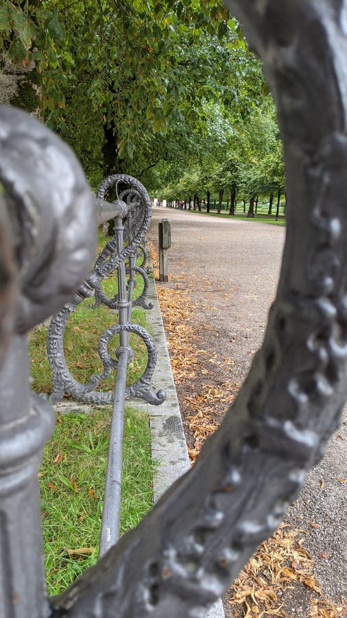 Artistic Hand Railing in a Park Stock Image - Image of railing, city ...