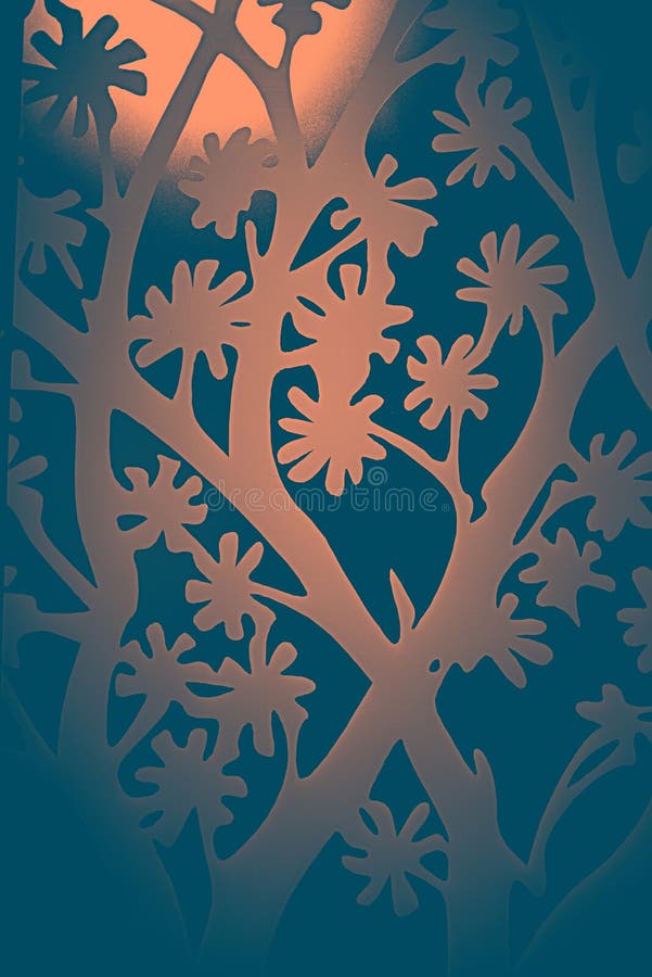 Artistic Metal Panel with Floral Pattern Stock Photo - Image of tile ...