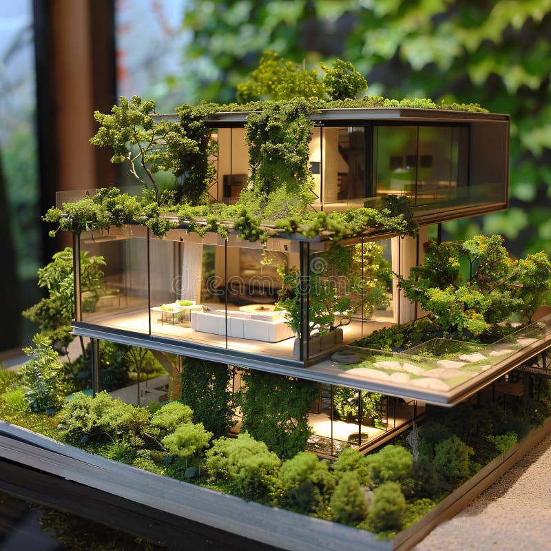 Artistic Miniaturized Version of an Environmentally Friendly House ...