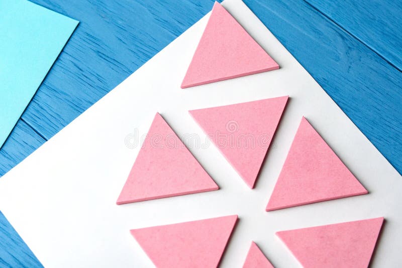 Pink Triangular Shapes in Minimal Creative Style - Paper Composition on ...