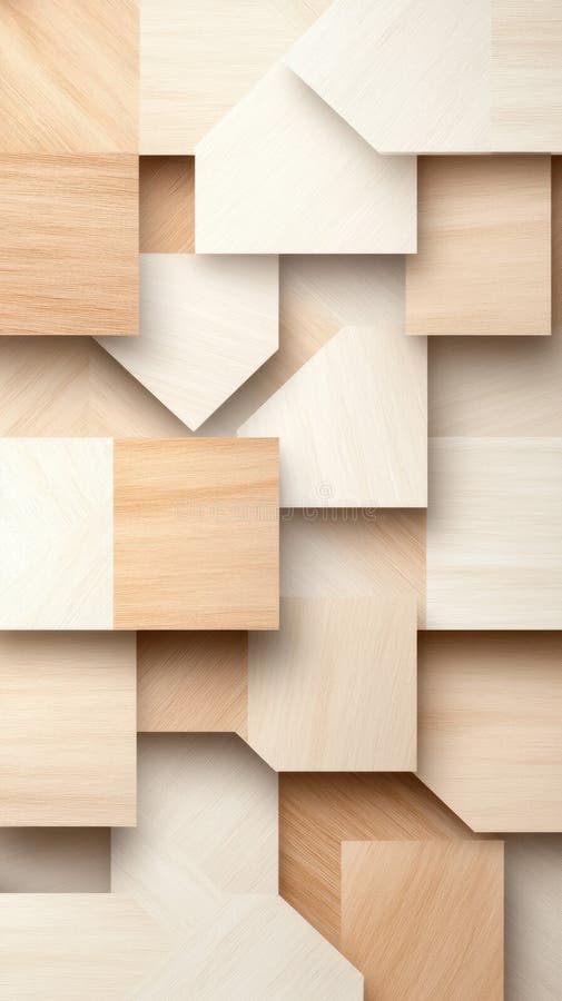 Artistic Minimalist Layered Paper Effect with Light Wood Textures Stock ...