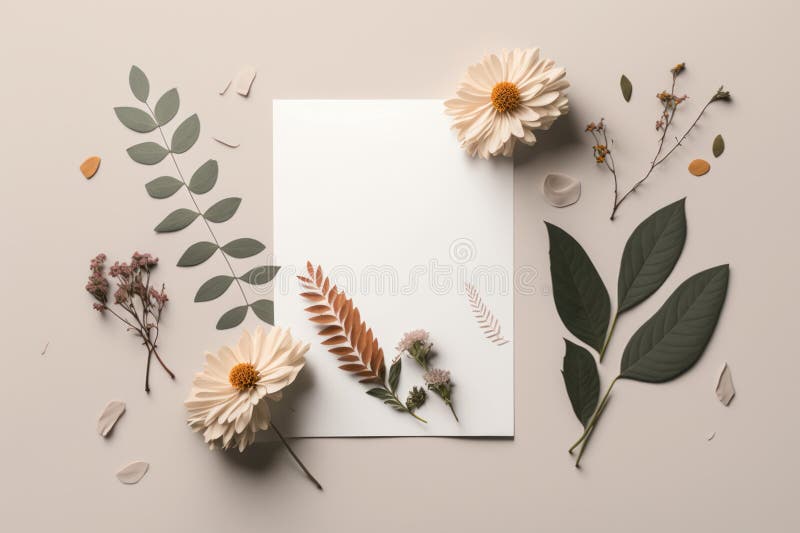 Artistic Mockup with Beautiful Flowers. Illustration AI Generative ...