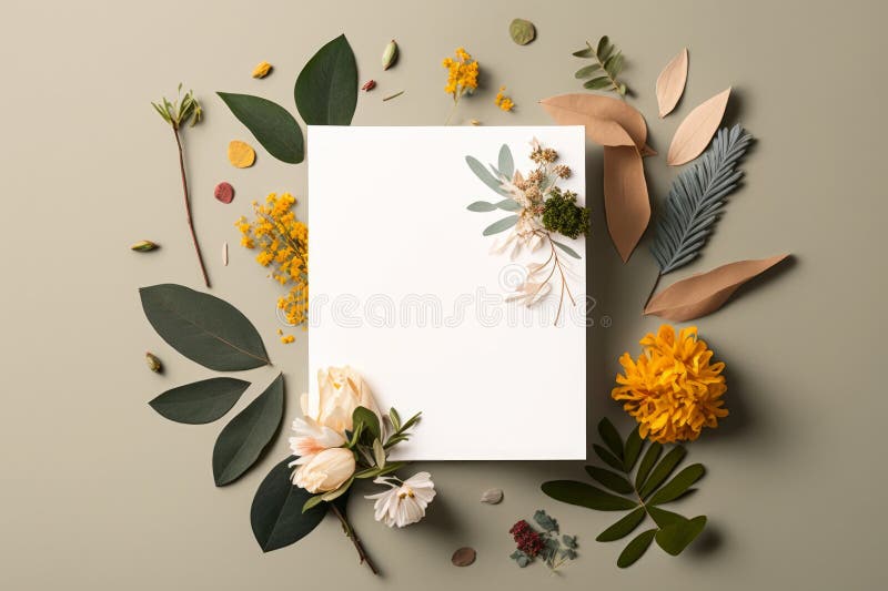 Artistic Mockup with Beautiful Flowers. Illustration AI Generative ...