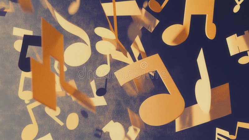 Artistic Music Notes Cascade in Dynamic Abstract Style Stock ...