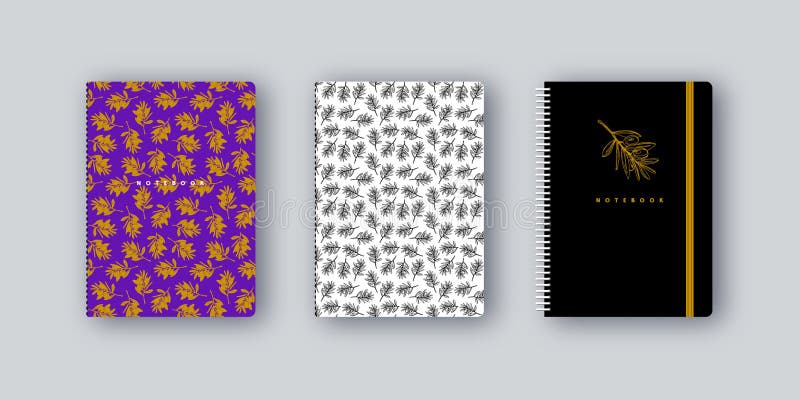 Artistic Notebook Covers Design Stock Vector - Illustration of leaf ...