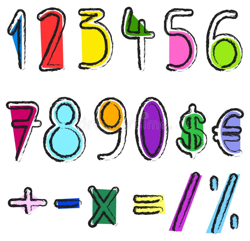 Decorative numbers stock vector. Illustration of curled - 16558894