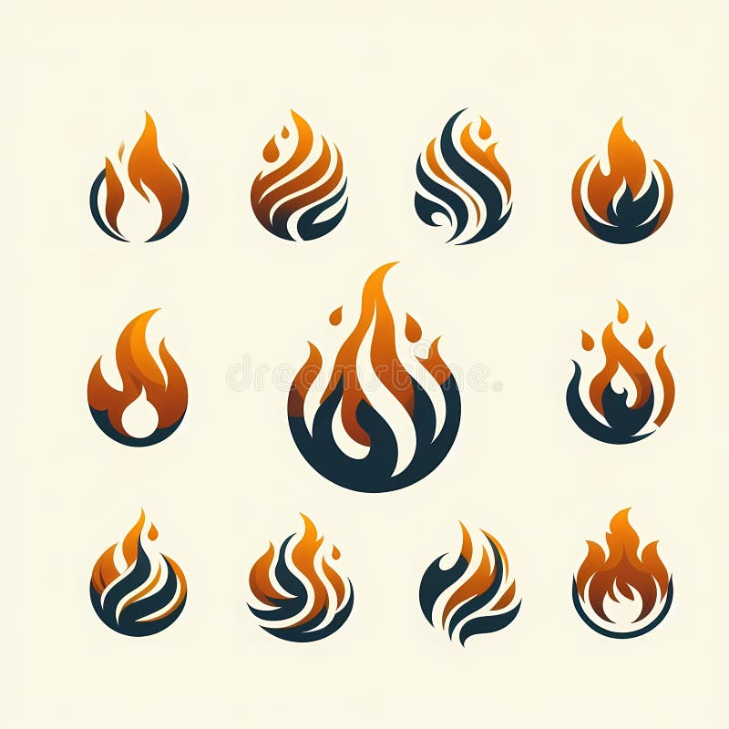 Artistic Orange and Black Flames Stock Illustration - Illustration of ...