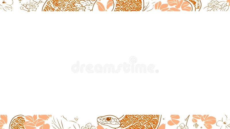 Artistic Orange and White Snake Illustration Border Stock Illustration ...