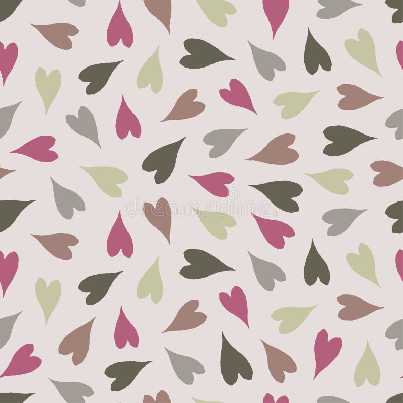 Artistic Ornamental Floral Seamless Pattern of Abstract Heart Shape ...