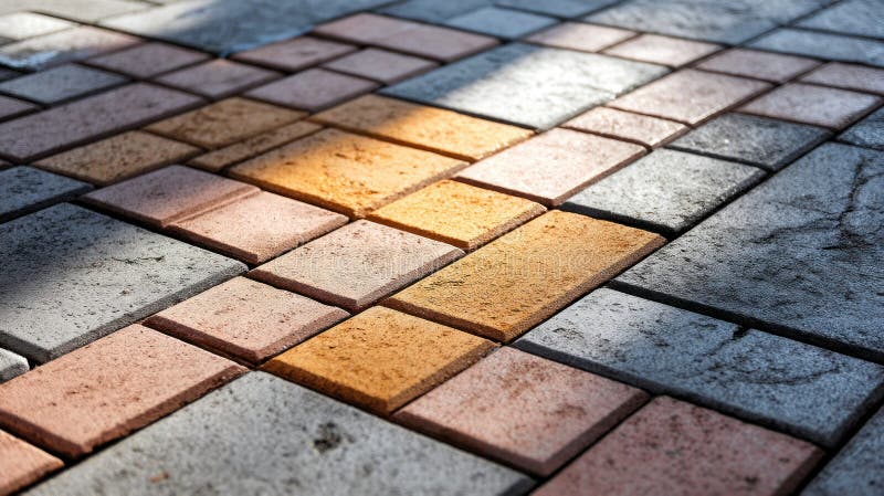 Artistic Overhead Shot of Patterned Brick Surface with Varying Colors ...