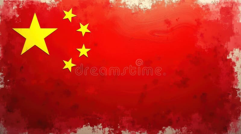 Artistic Paint Representation of the China Flag Stock Image - Image of ...