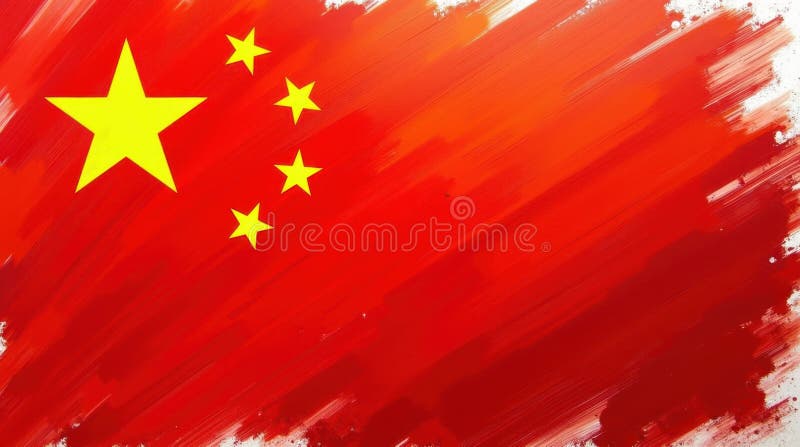 Artistic Paint Representation of the China Flag Stock Image - Image of ...