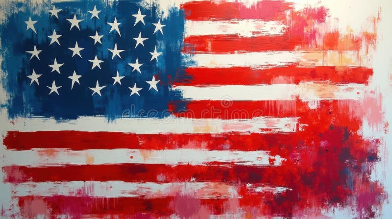 Artistic Paint Representation of the USA Flag Stock Image - Image of ...