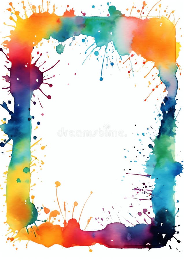 Paint Splatter Border Frame 80s Retro Nostalgic Stock Illustration ...