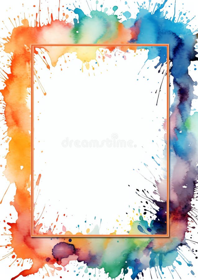Paint Splatter Border Frame 80s Retro Nostalgic Stock Illustration ...