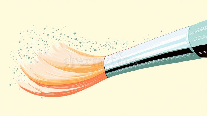 Artistic Paintbrush Stroke with Pastel Colors and Splashes Stock ...