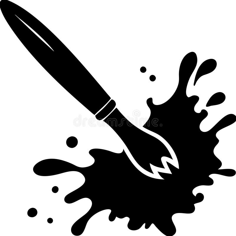Artistic Paintbrush Splash Illustration for Creative Design Projects ...