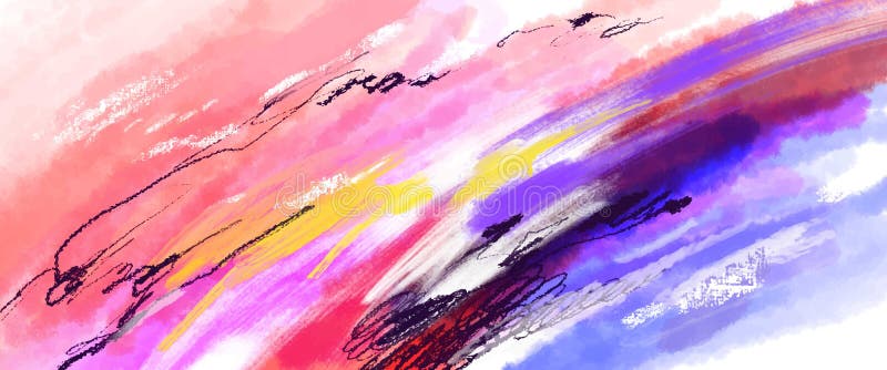 Artistic Painted Strokes Vector Background. Abstract Fine Art Backdrop ...