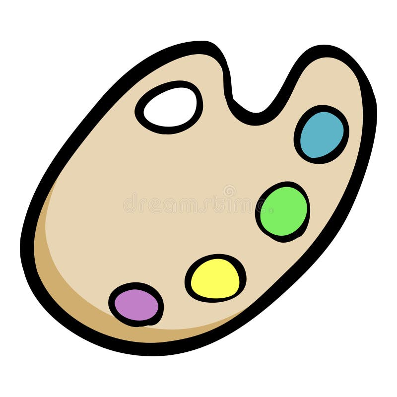 Artistic Palette with Paints Vector Color Doodle Icon Stock Vector ...