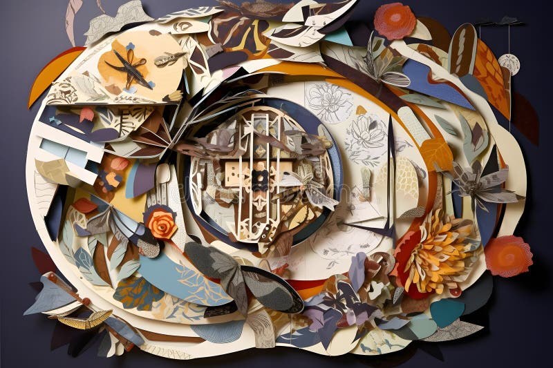 Artistic Paper Cut Collage of Upcycled Materials Transformed into ...