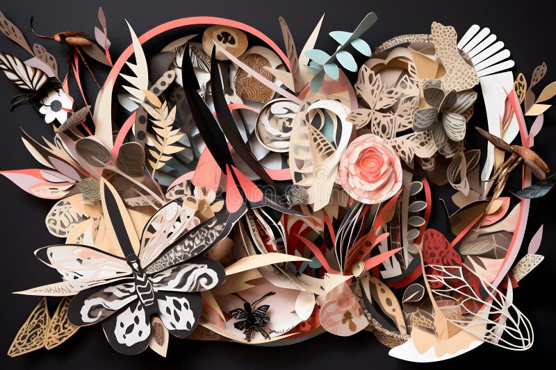 Artistic Paper Cut Collage of Upcycled Materials Transformed into ...