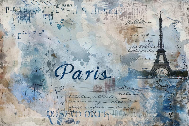 Artistic Paris Collage stock illustration. Illustration of city - 326805658