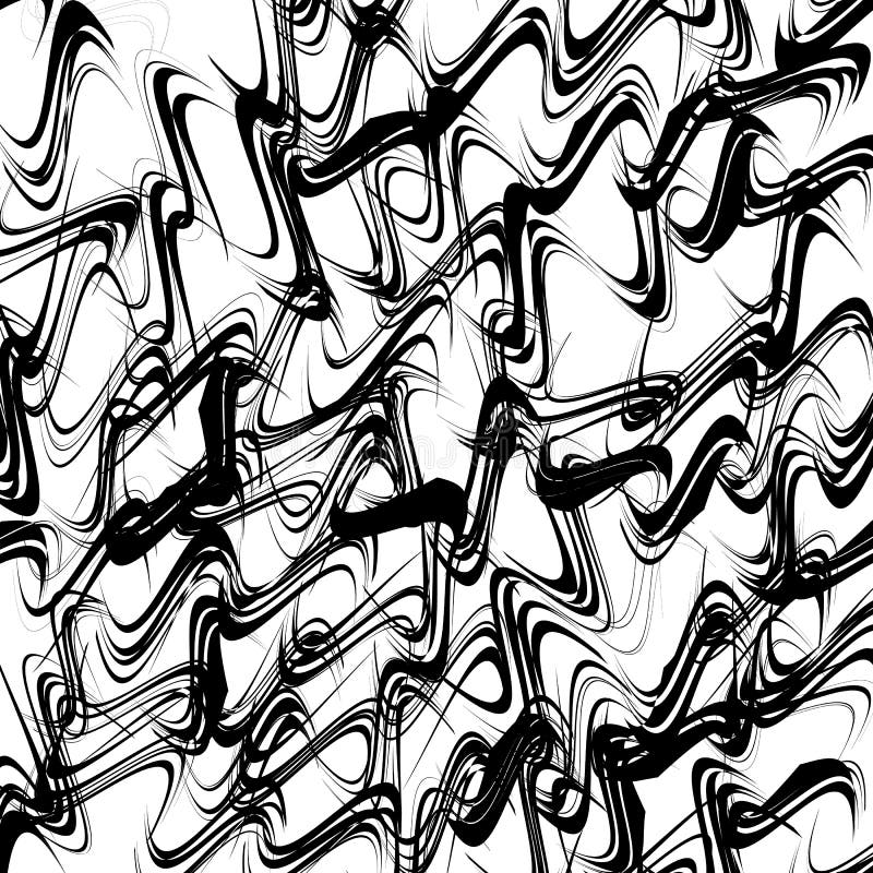 Artistic Pattern with Curvy Distortion Effect. Abstract Geometric Art ...
