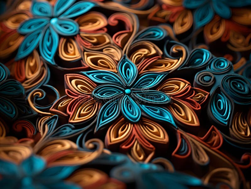 Artistic Pattern Design with Vibrant Colors and Intricate Details Stock ...