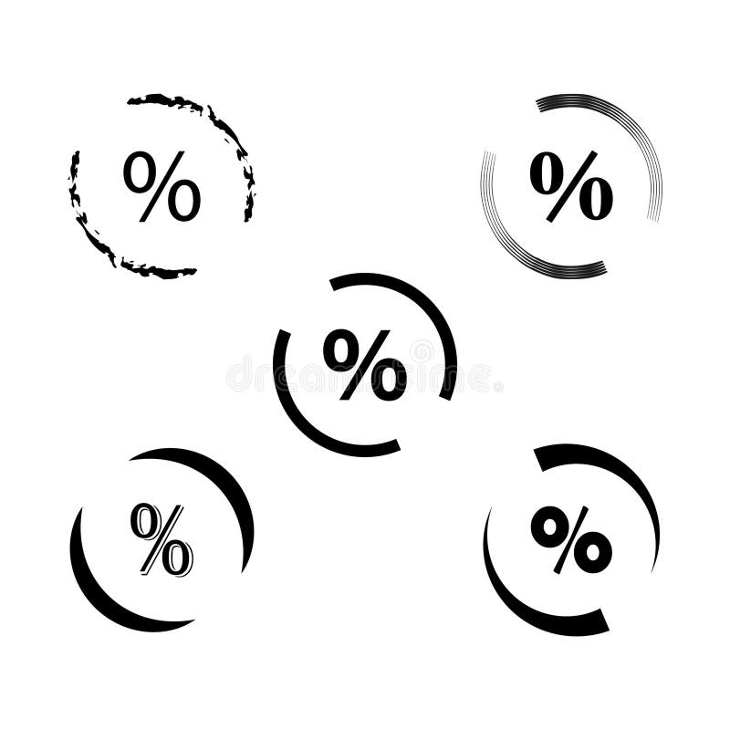 Artistic Percent Symbols Set. Vector Discount Icons Stock Vector ...