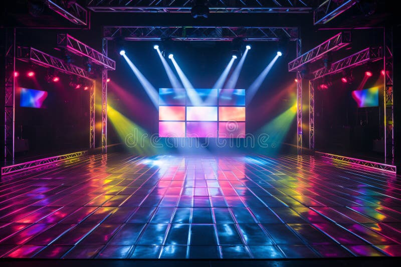 Artistic Performances Stage Light Background with Spotlight Illuminated ...