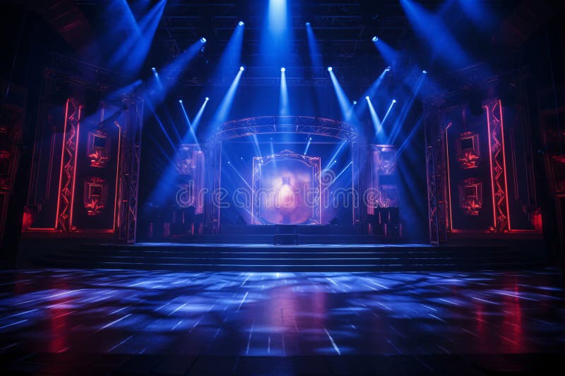 Artistic Performances Stage Light Background with Spotlight Illuminated ...