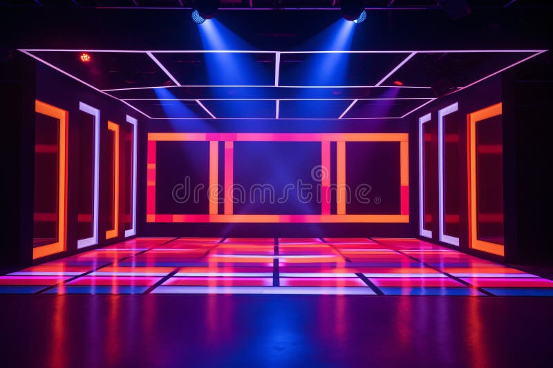 Artistic Performances Stage Light Background with Spotlight Illuminated ...