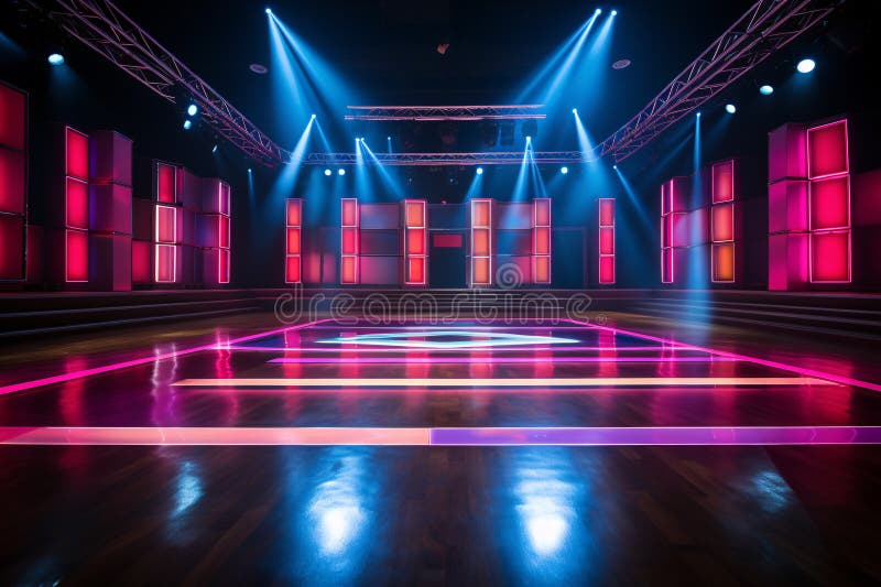 Artistic Performances Stage Light Background with Spotlight Illuminated ...