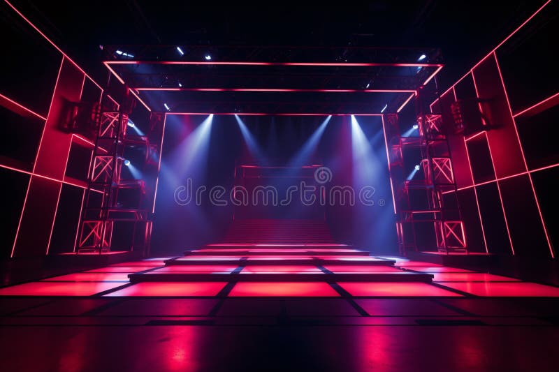 Artistic Performances Stage Light Background with Spotlight Illuminated ...