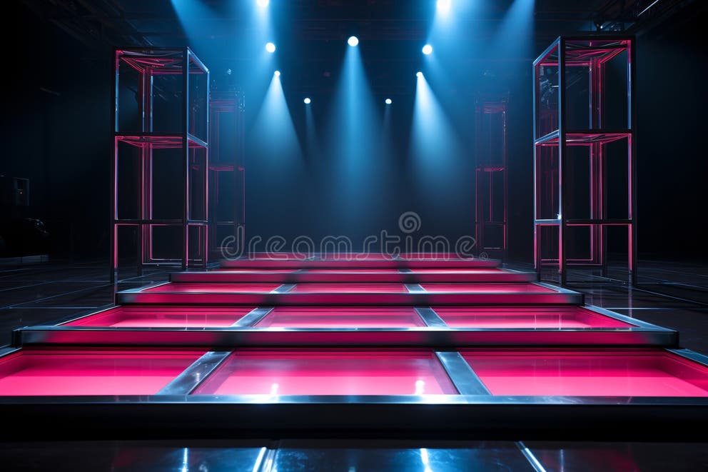 Artistic Performances Stage Light Background with Spotlight Illuminated ...