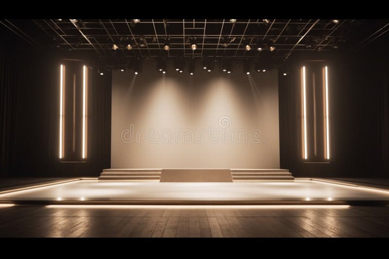 Artistic Performances Stage Light Background with Spotlight Illuminated ...
